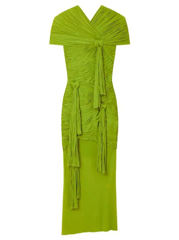 Tory Burch Knotted Viscose Dress - Faded Green