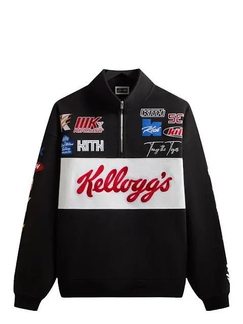 Kith Treats Kellogg’s Frosted Flakes Cereal Tony The Tiger Racing Nelson Quarter Zip - Black