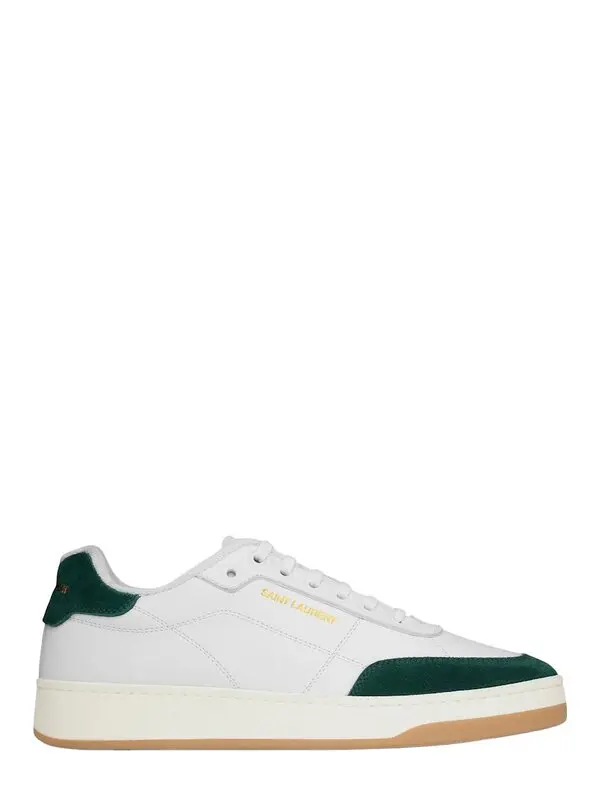 Saint Laurent Sl/61 Low-top Sneakers - Optic White/bottle Green
