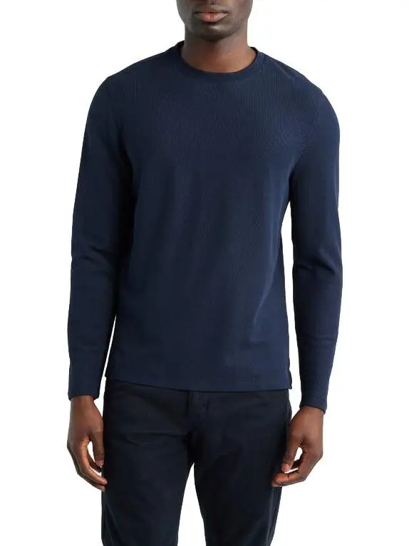 Robert Barakett Sorrell Long Sleeve Cotton Blend T-shirt - Dark Caspian