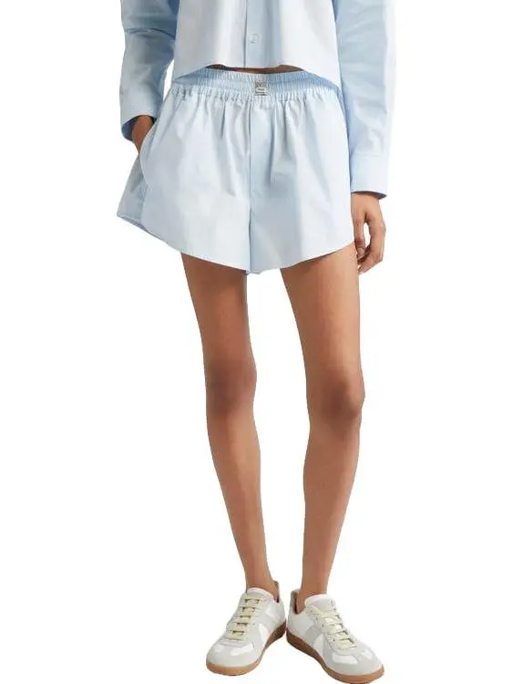 MAISON MARGIELA Cotton Poplin Wide-leg Shorts - Light Blue