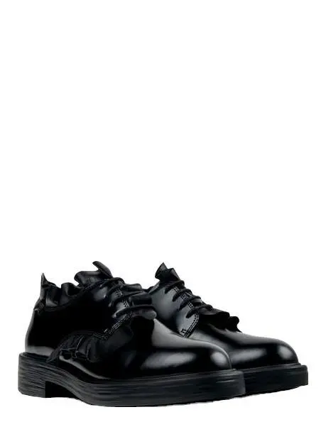 Camper Dean Polka Dot Leather Derby - Black Black