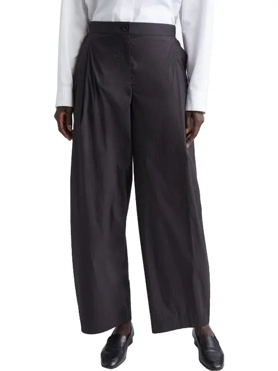 Lafayette 148 New York Cooper Pleated Barrel Leg Pants - Black