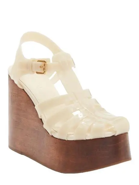 Farm Rio Fisherman Jelly Wedge Sandal - Ivory