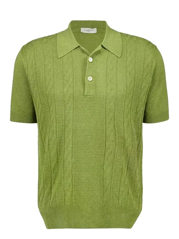 PIACENZA CASHMERE 1733 Cable-knit Polo Shirt - Green