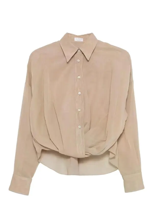 Brunello Cucinelli Twist-detail Shirt - Neutrals