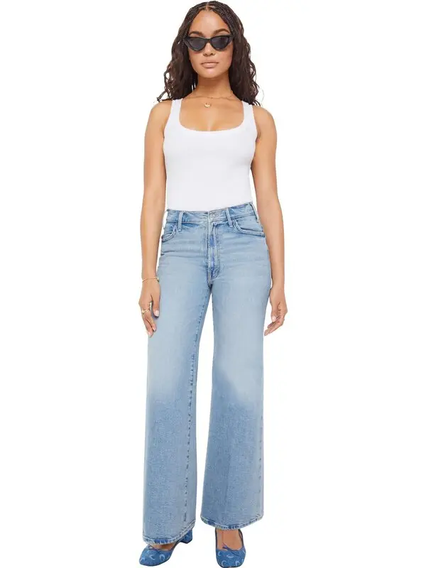 MOTHER Petites The Lil Hustler Roller Sneak I Confess Jeans - Blue