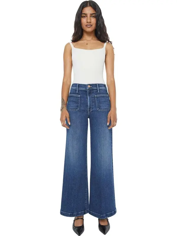 MOTHER Petite Lil Hustler Roller Jeans - Blue