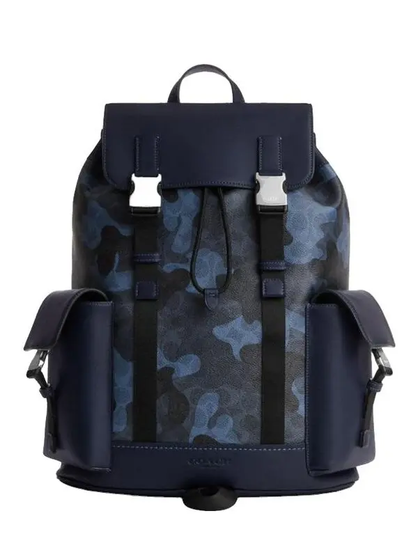 COACH® Clark Backpack In Signature Camo Print - Signature Canvas/silver