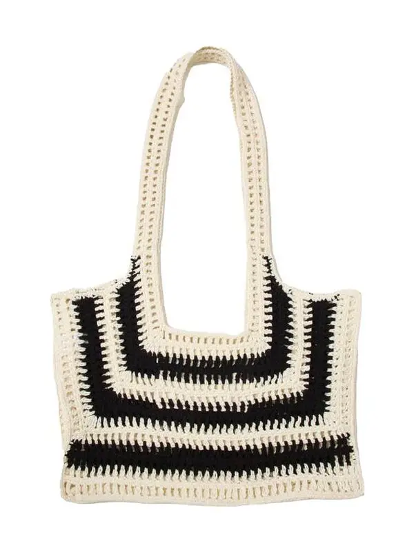 L*Space Caylin Crochet Tote - Black/white