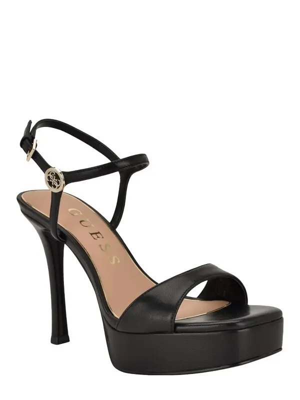 Guess Ankle Strap Platform Sandal - Black