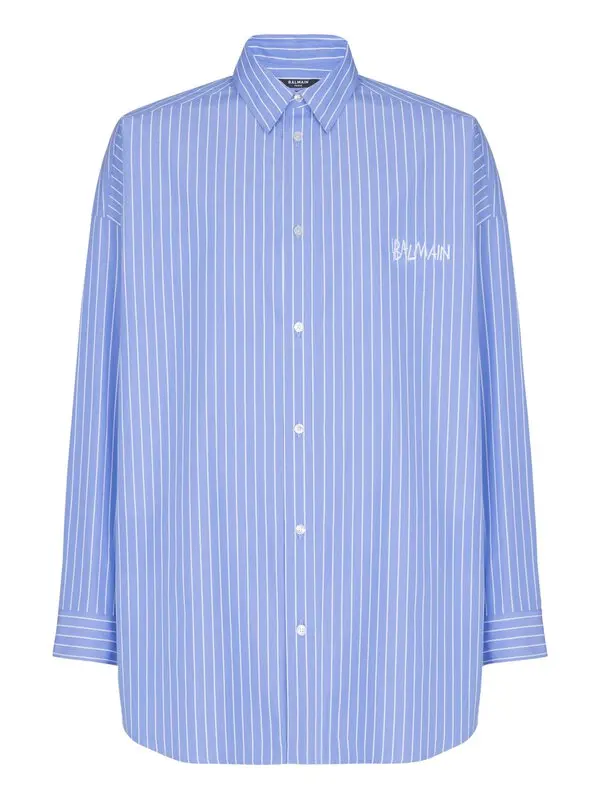 Balmain Relaxed Shirt With Stripes - Blue