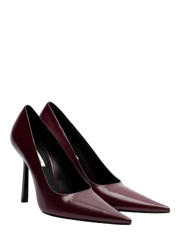Victoria Beckham Leather Pointed Toe Pumps - Burgundy