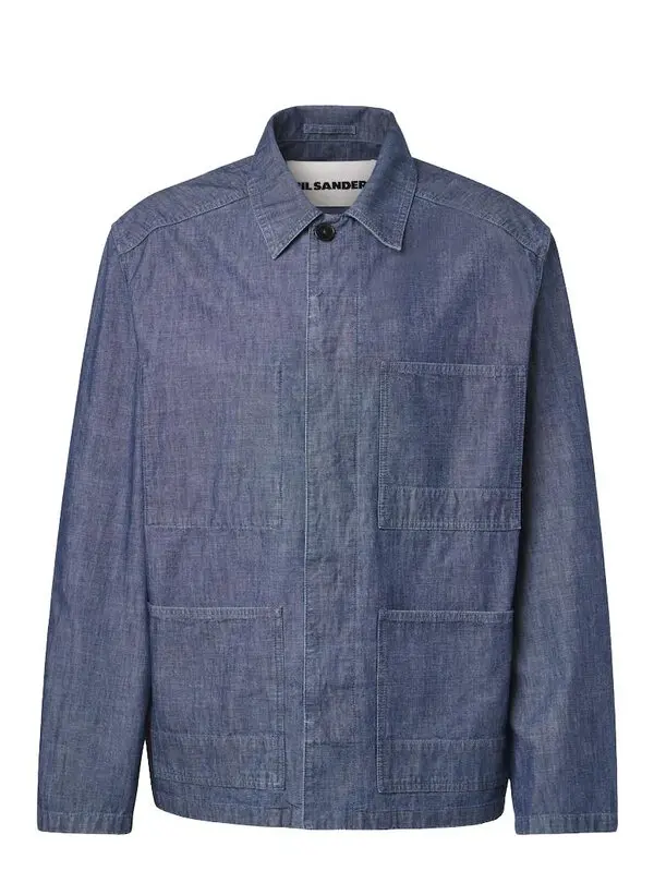 JIL SANDER Cotton Chambray Overshirt - Blue