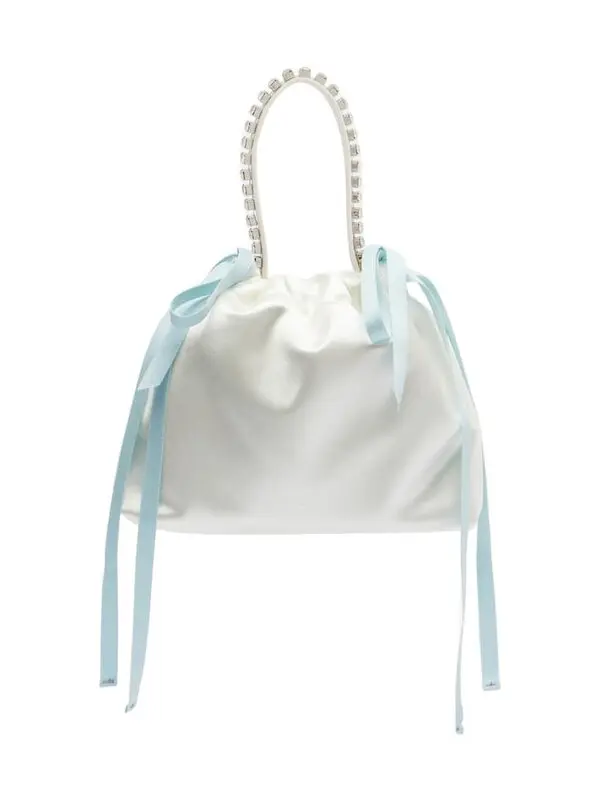 JIMMY CHOO Drawstring Mini Bucket Bag - White