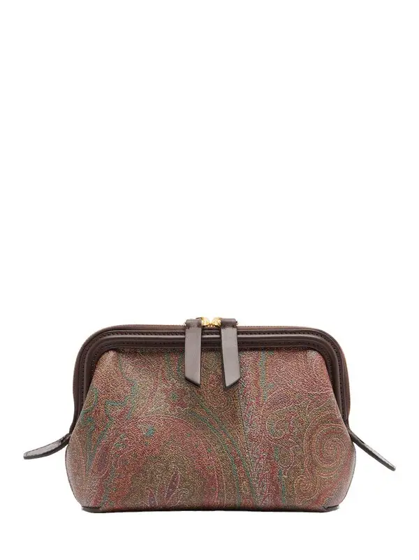 Etro Paisley Jacquard Clutch - Brown