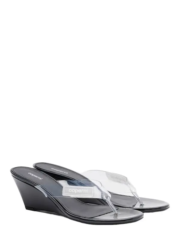 Coperni Logo Pvc Wedge Thong Sandals - Transparent