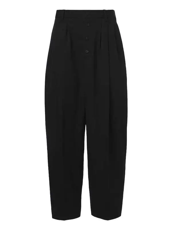 Jacquemus Fernando Pleated Wool Tapered Trousers - Black