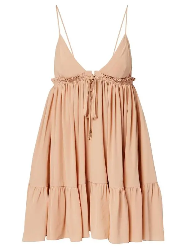 Chloé Silk Crepe Mini Dress - Pink