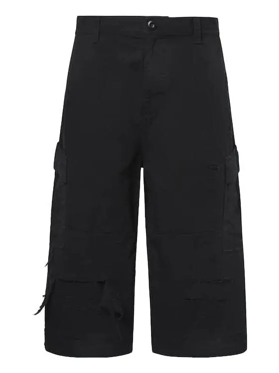 Balenciaga Cotton Cargo Shorts - Black