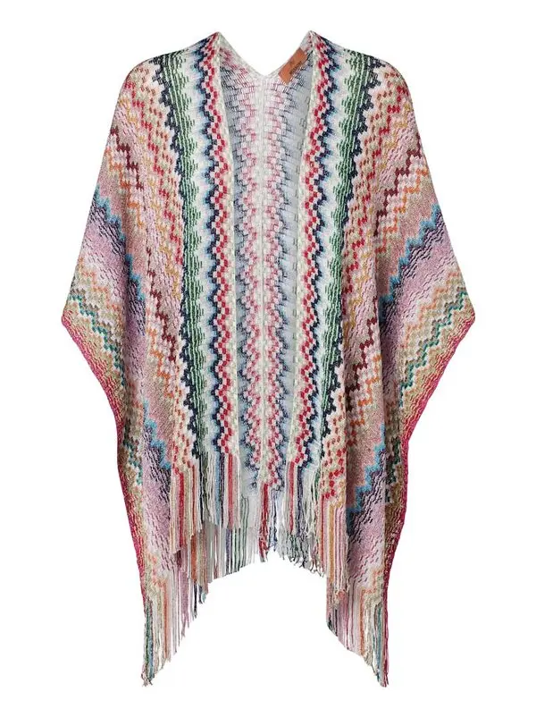 Missoni Zigzag Fringed Poncho - Multicoloured