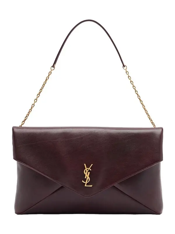 Saint Laurent Cassandre Xxl Leather Shoulder Bag - Burgundy