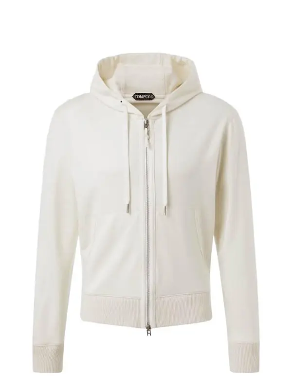 TOM FORD Cashmere Zip-up Hoodie - White
