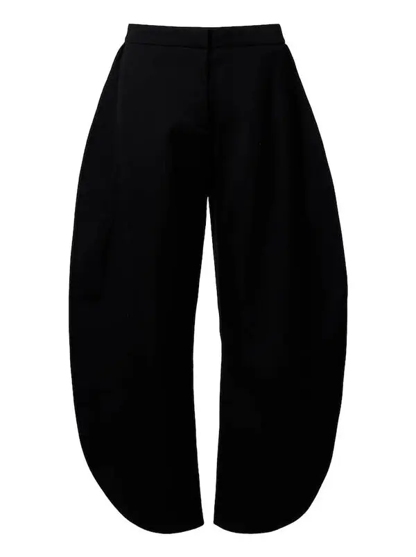 Alaïa Barrel Leg Virgin Wool Pants - Black