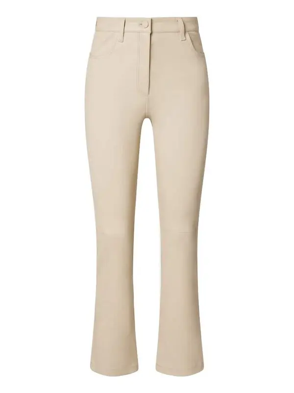 JOSEPH Leather Bootcut Pants - White
