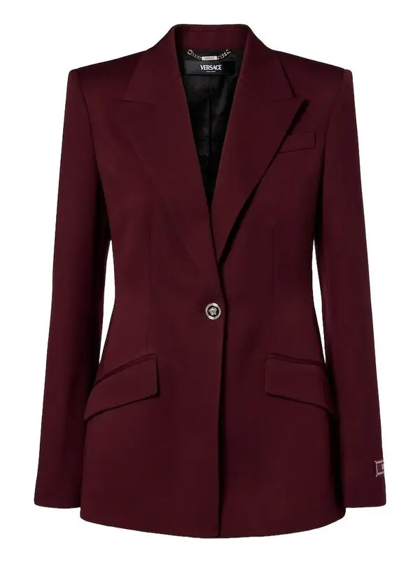 Versace Wool Blazer - Burgundy