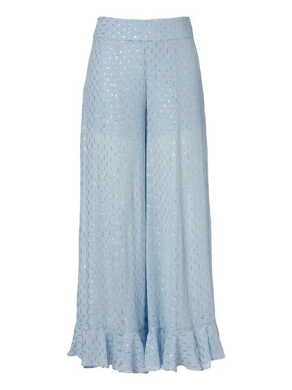Zimmermann Daylight Semi-sheer Chiffon Wide-leg Pants - Blue