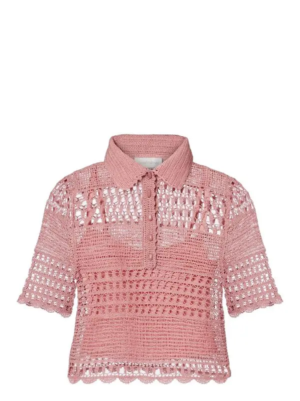 Zimmermann Wanderlust Crochet Cotton-blend Top - Pink