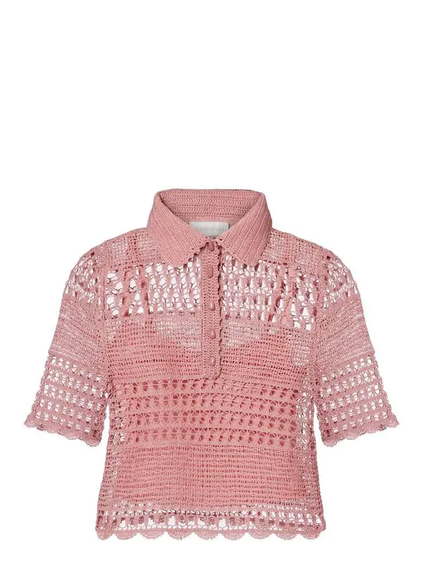 Zimmermann Wanderlust Crochet Cotton-blend Top - Pink