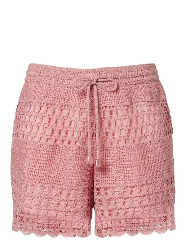 Zimmermann Wanderlust Crochet Shorts - Pink