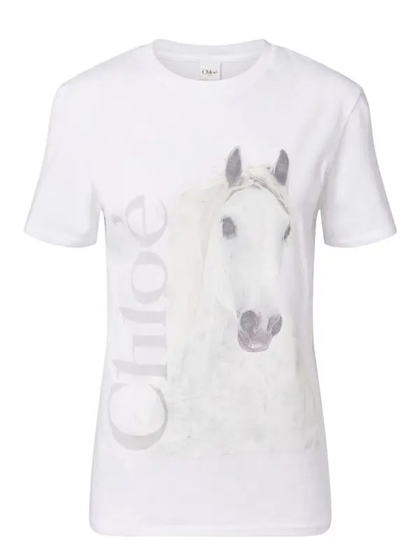 Chloé Logo Cotton Jersey T-shirt - White