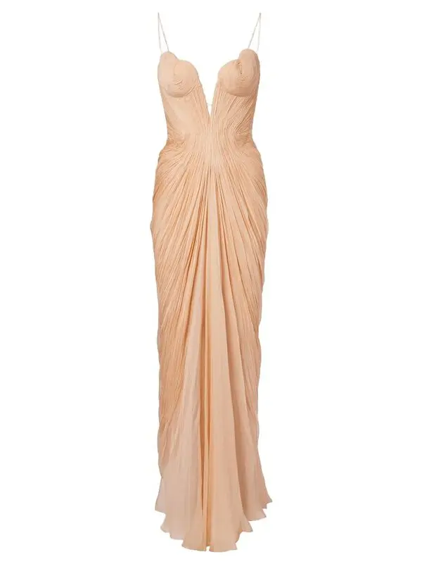 MARIA LUCIA HOHAN Cecilia Draped Silk Gown - Pink