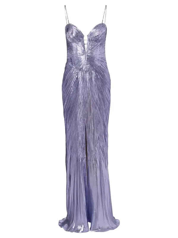 MARIA LUCIA HOHAN Sara Silk-blend Bustier Gown - Purple