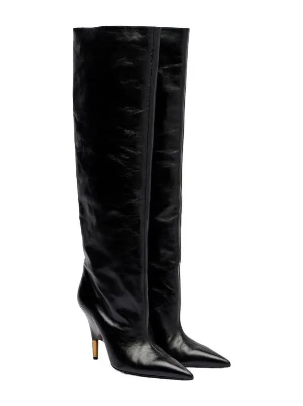 Khaite Bella 100 Leather Knee-high Boots - Black