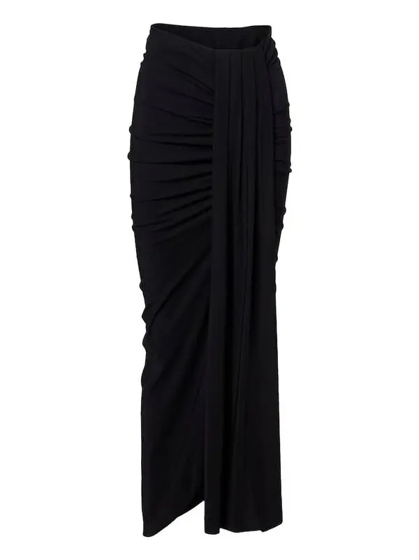 Roberto Cavalli Draped Midi Skirt - Black