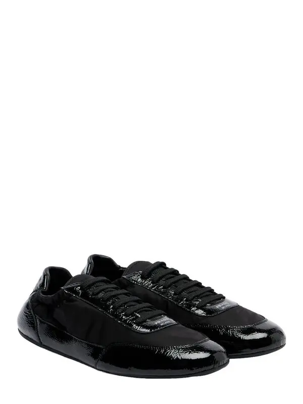 Prada Re-nylon And Leather Sneakers - Black