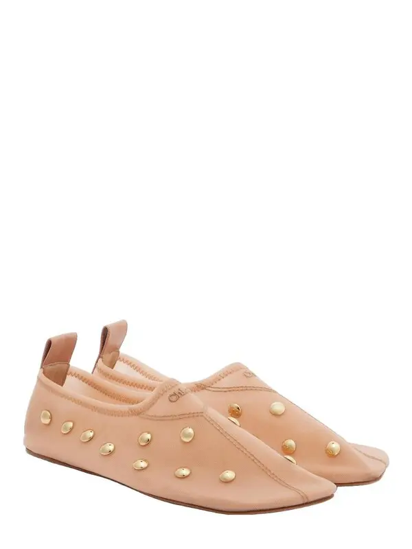 Chloé Rita Studded Flats - Pink