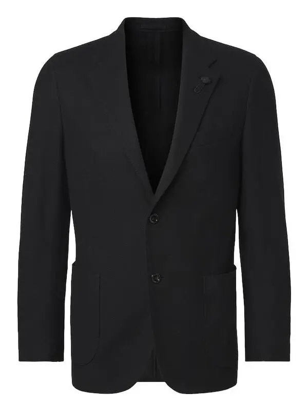 LARDINI Single-breasted Cotton Blazer - Black