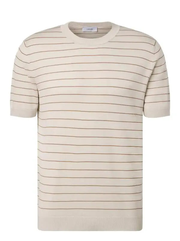 LARDINI Striped Silk T-shirt - White