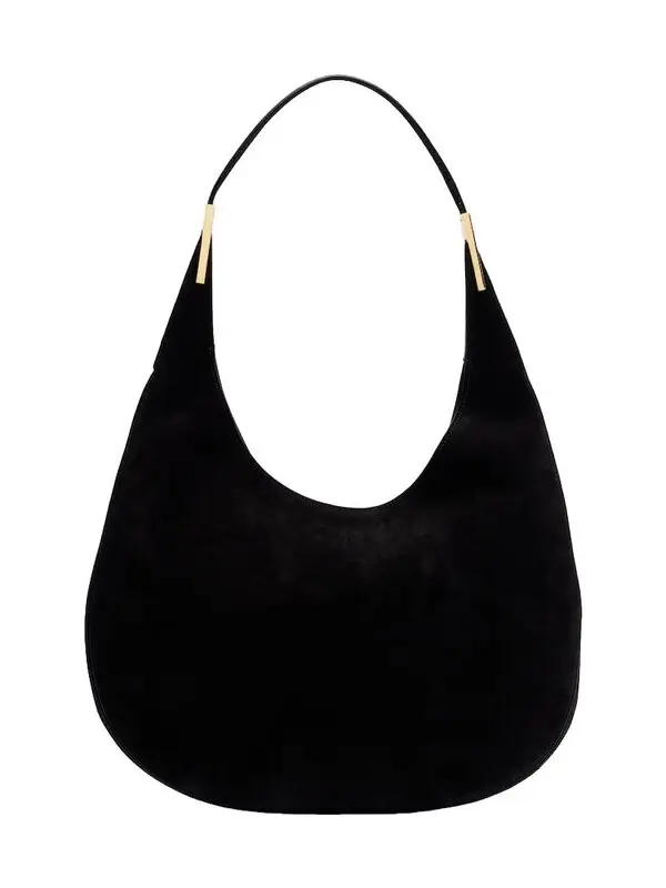 Savette Florence Large Suede Shoulder Bag - Black