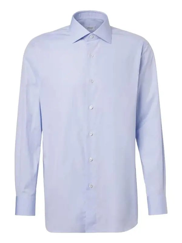 Brioni William Cotton Oxford Shirt - Blue