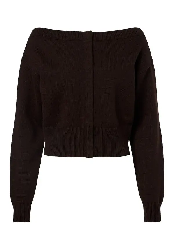 TOM FORD Off-shoulder Cashmere Cardigan - Brown
