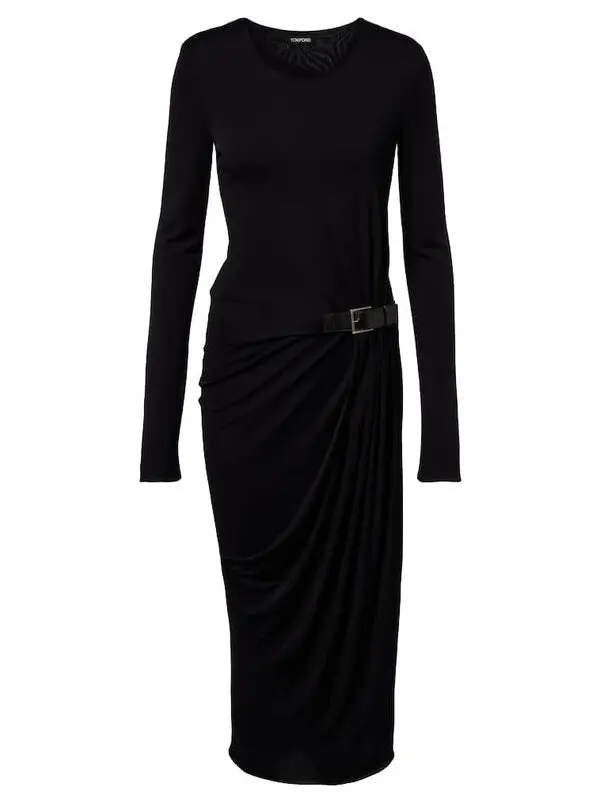 TOM FORD Jersey Midi Dress - Black