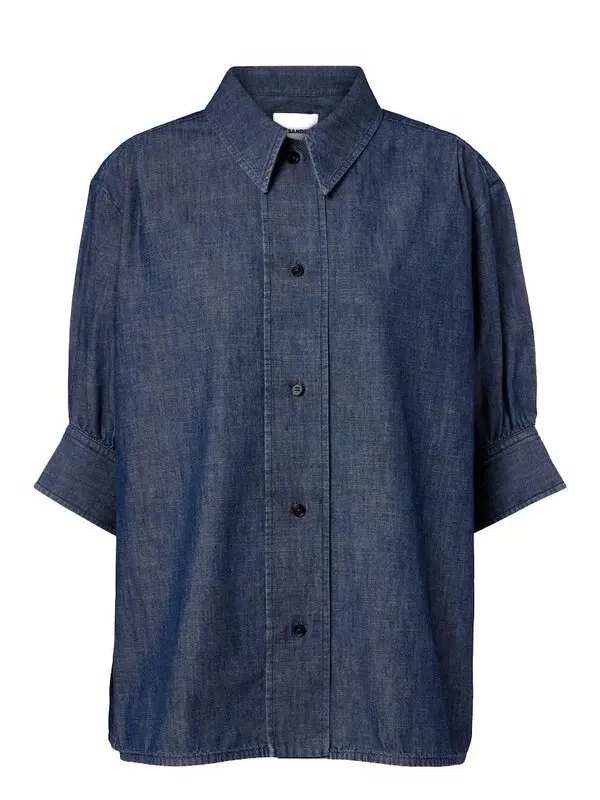 JIL SANDER Cotton Poplin Shirt - Blue