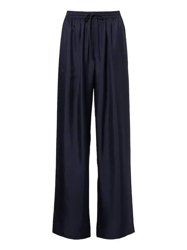 RÓHE Silk Straight Pants - Blue