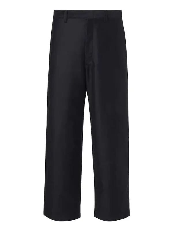 LEMAIRE Cotton Satin Suit Trousers - Blue